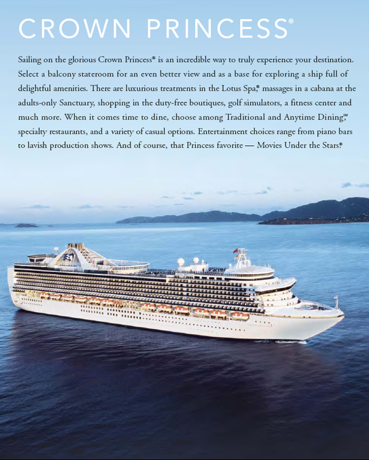 Crown Princess – brochure et plan des ponts | Escale croisière